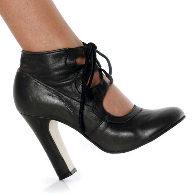 Karo Shoes 893 Black Leather in Sexy Heels & Platforms - $159.99