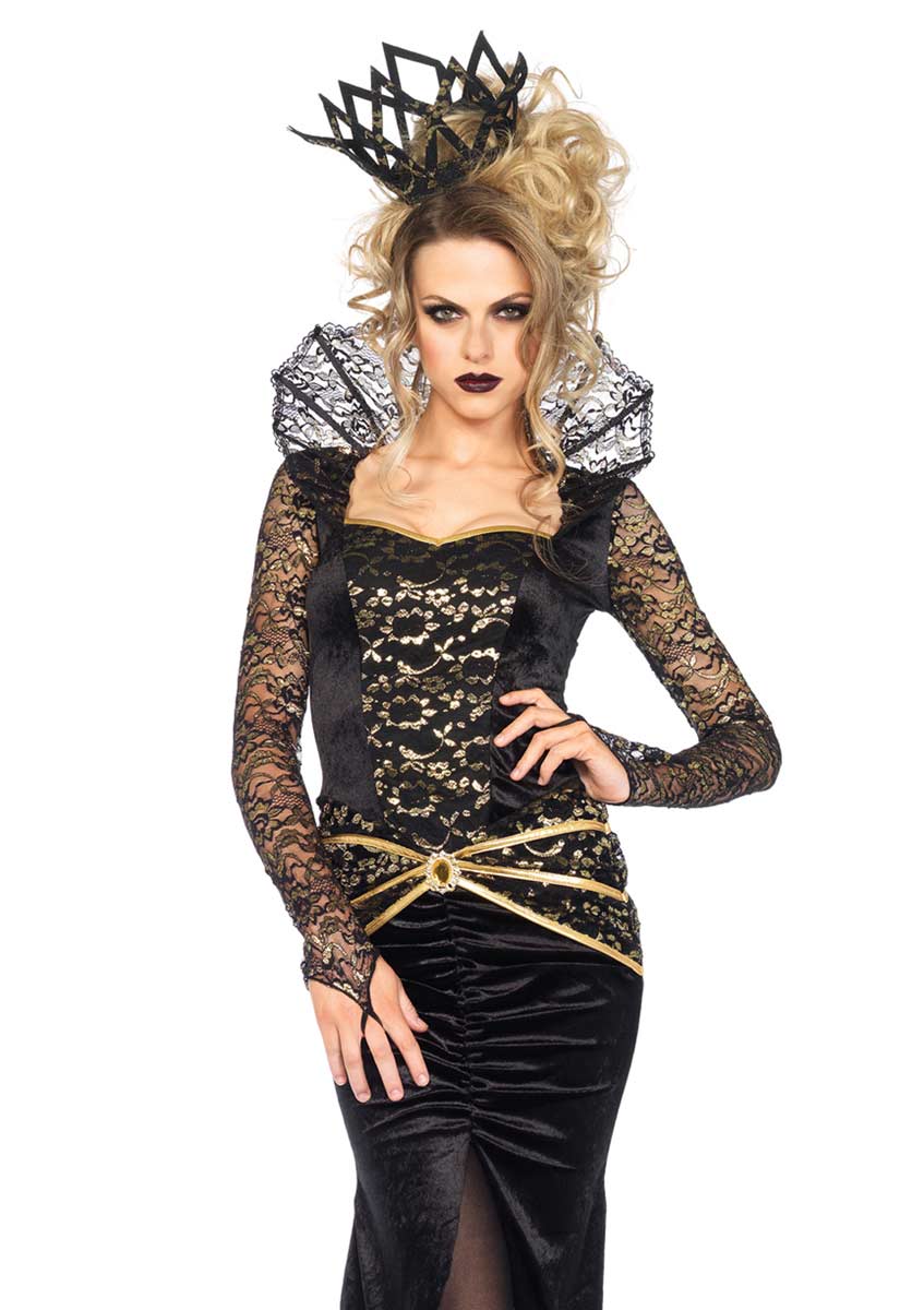 Leg Avenue 2 Piece Deluxe Evil Queen High Slit Fishtail Dress Imperial ...
