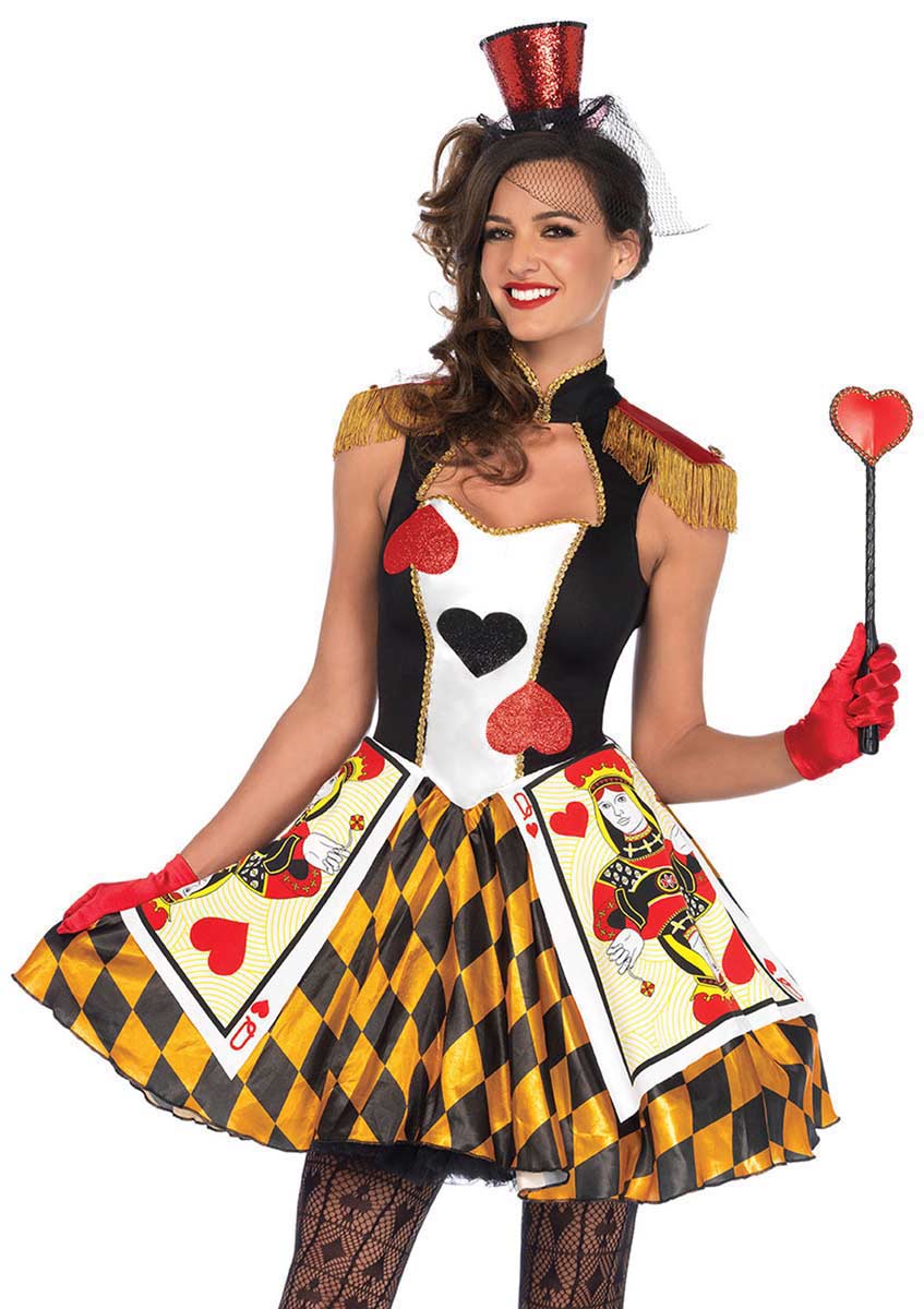 Leg Avenue Queens Card Guard,heart Keyhole Dress With Card Skirt,fringe ...