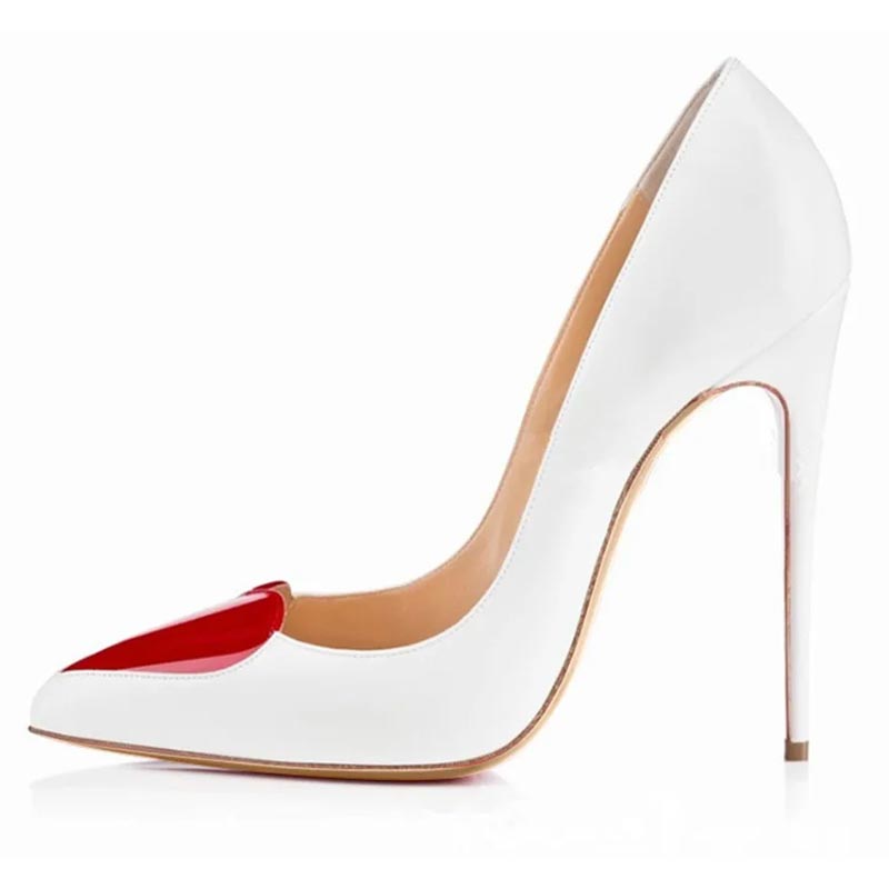 Emma Jones Red Heart Shaped Pointed Toe Stiletto Heels Patent Pumps ...