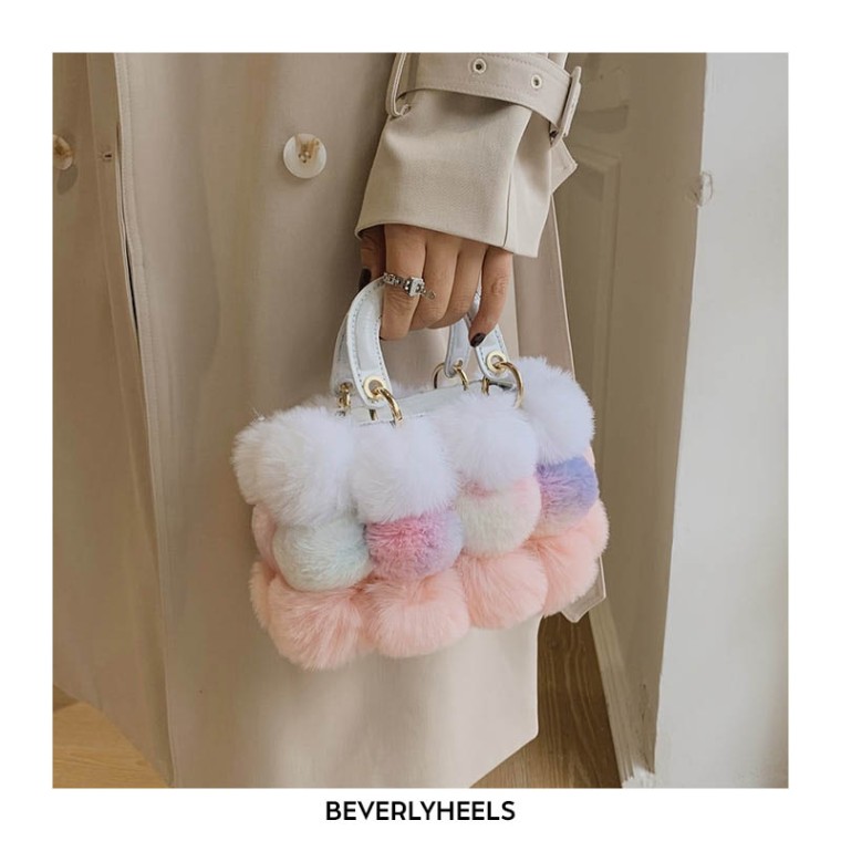 Emma Jones Winter Style Faux Fur Mini Plush Crossbody Handbag Bags ...