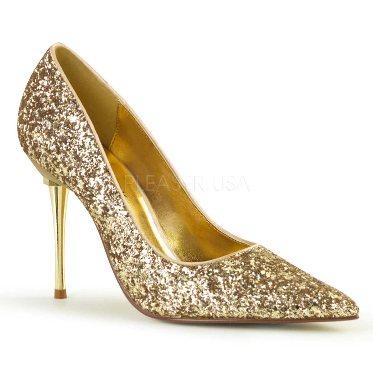 Pleaser APPEAL-20G - Gold Glitter Pu in Sexy Heels & Platforms - $39.59