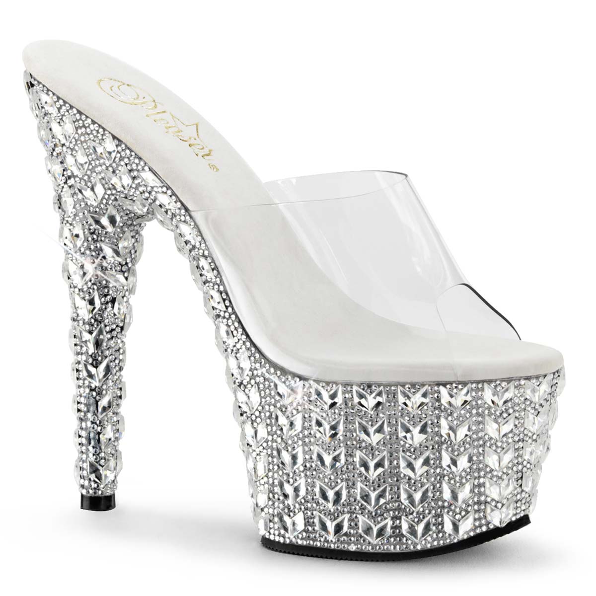 Pleaser BEJEWELED-701-5 - Clear Clear (Silver Rhinestones) in Sexy ...