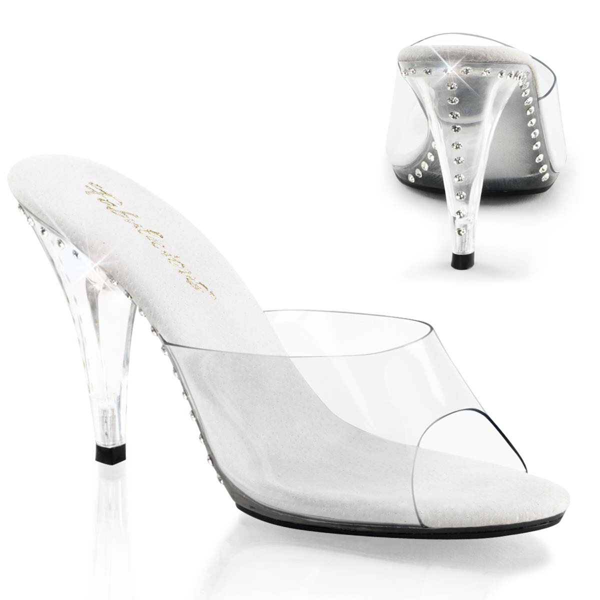 Pleaser Fabulicious CARESS-401LS - Clear Clear in Sexy Heels ...