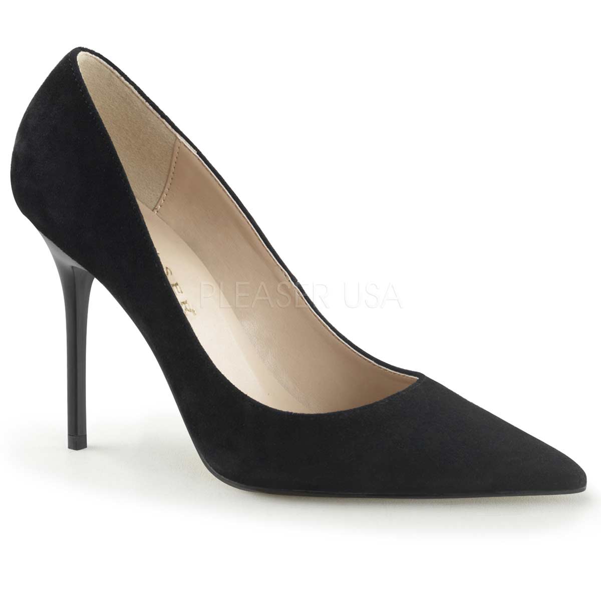Pleaser Classique-20 - Black Suede in Sexy Heels & Platforms - $43.99