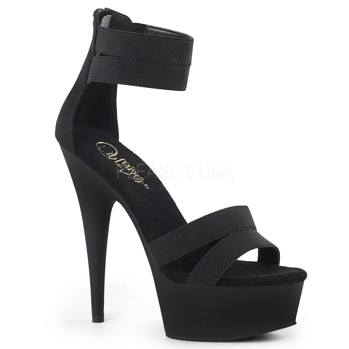 Pleaser Delight-623 - Black Faux Suede Matte in Sexy Heels & Platforms ...