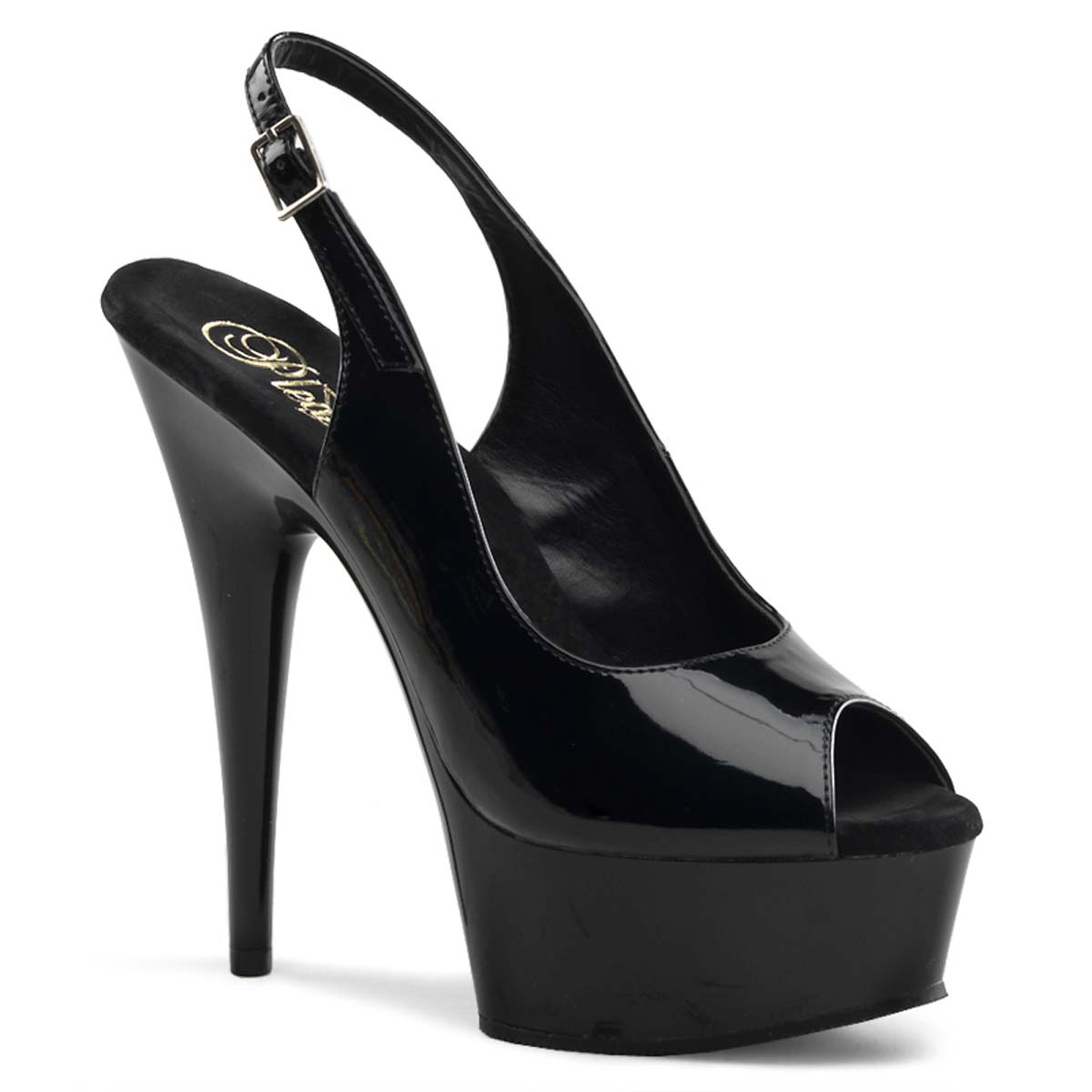 Pleaser Delight-654 - Black/Black in Sexy Heels & Platforms - $48.39