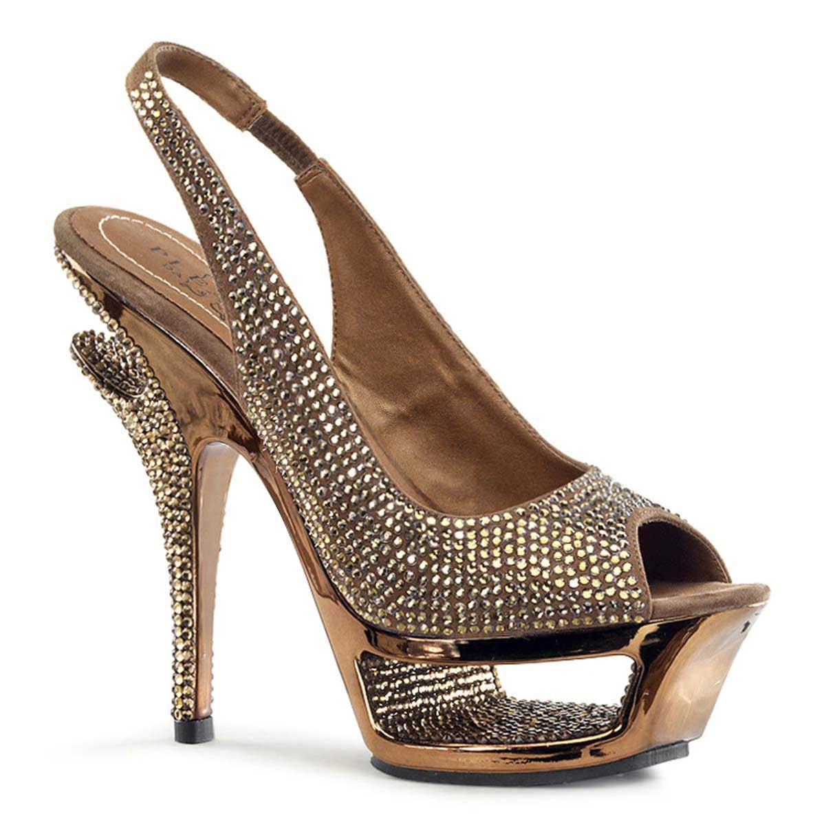Pleaser DELUXE-654RS - Bronze Suede in Sexy Heels & Platforms - $43.19