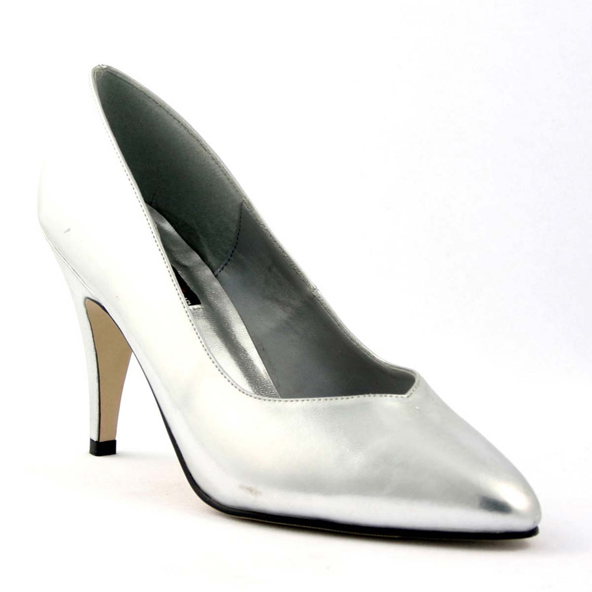 Pleaser Dream-420W - Silver Pu in Sexy Heels & Platforms - $36.95