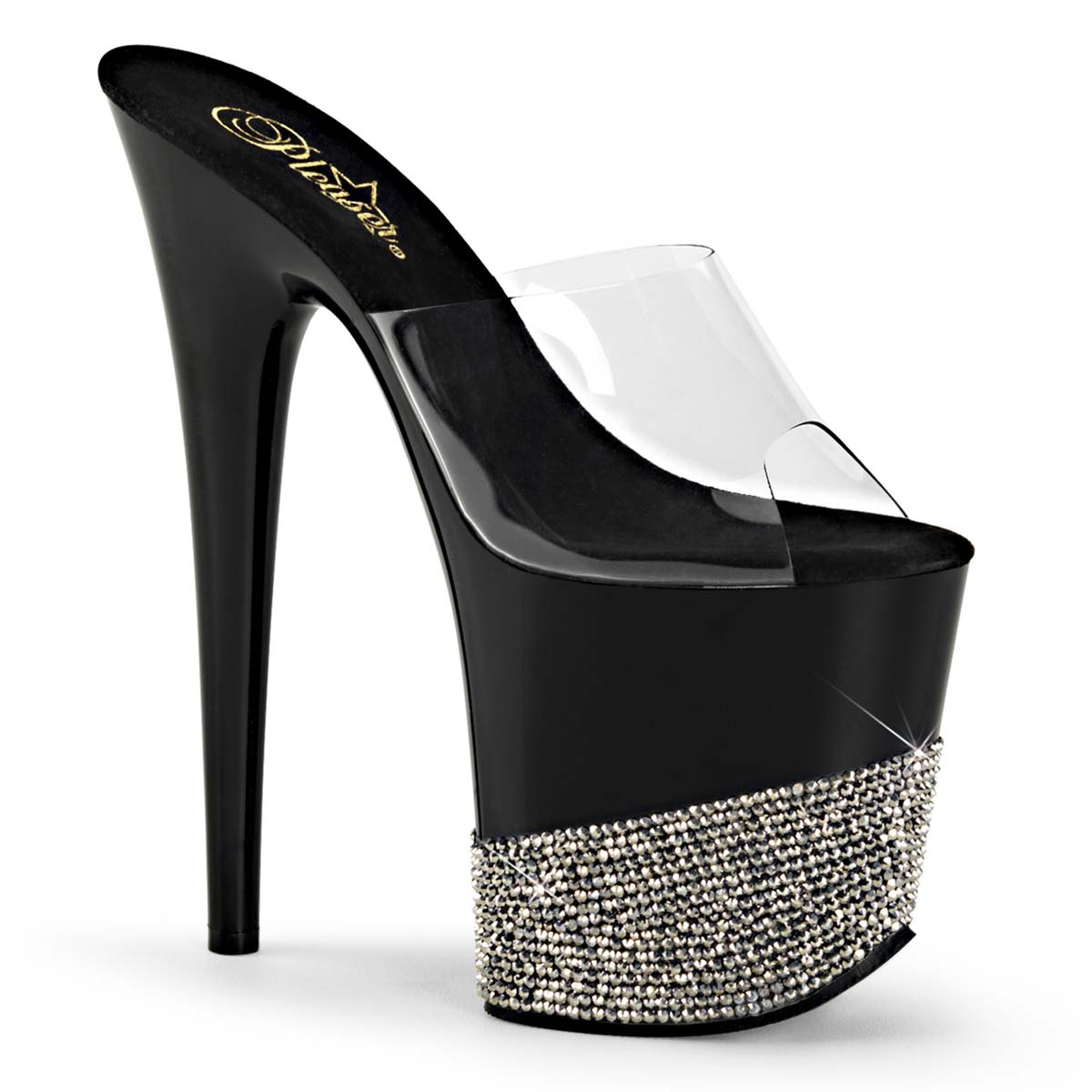 Pleaser FLAMINGO-801-3 - Clear Black Pewter Rhinestones in Sexy Heels ...