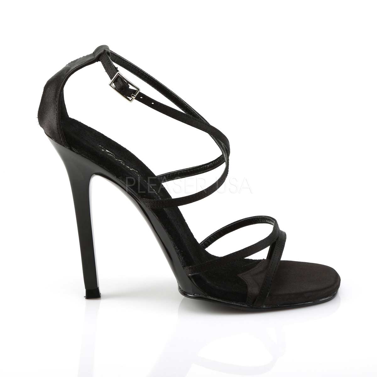 Pleaser Gala-41 - Black Satin/Black in Sexy Heels & Platforms - $43.99