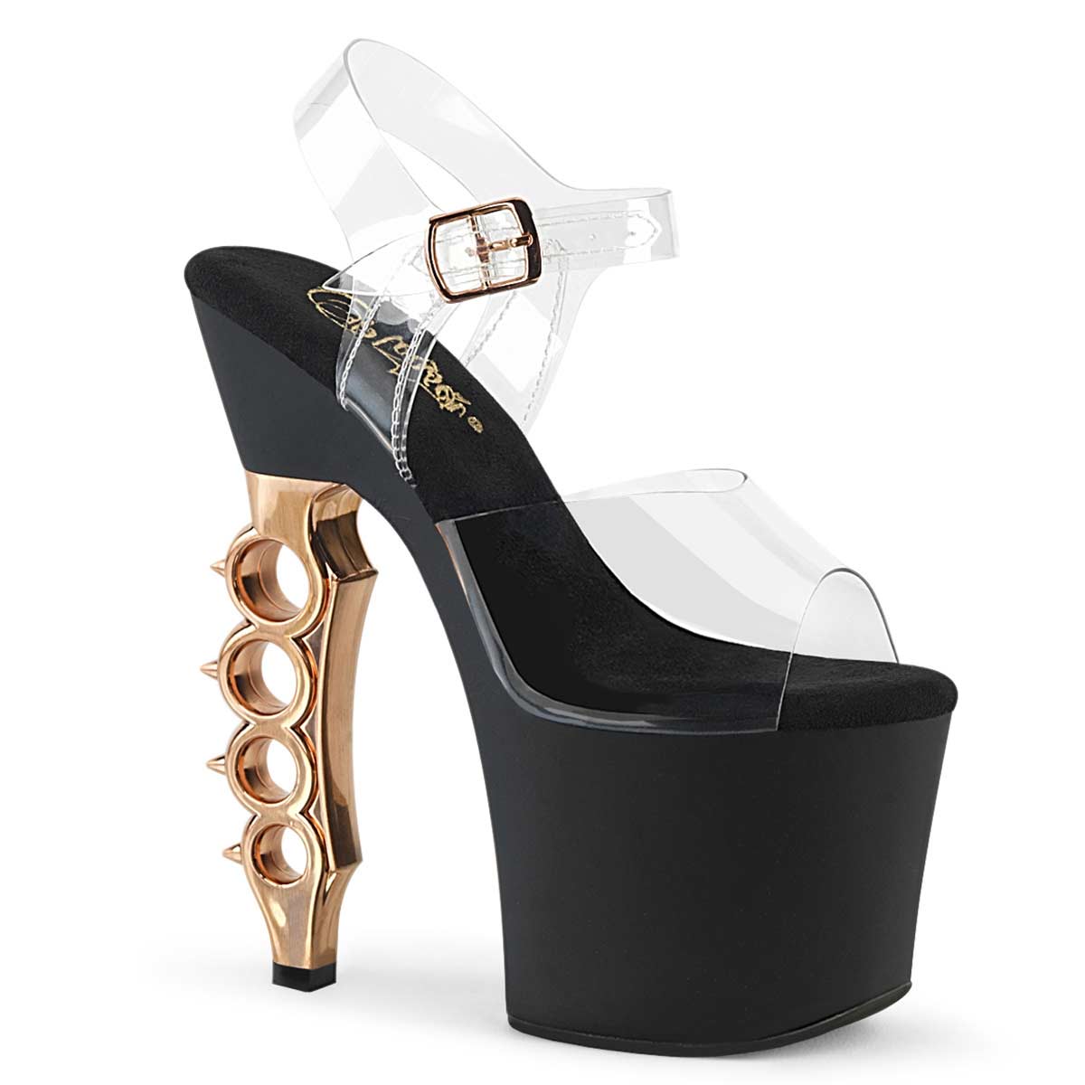 Pleaser Irongrip-708 - Clear Black Matte Copper in Sexy Heels ...