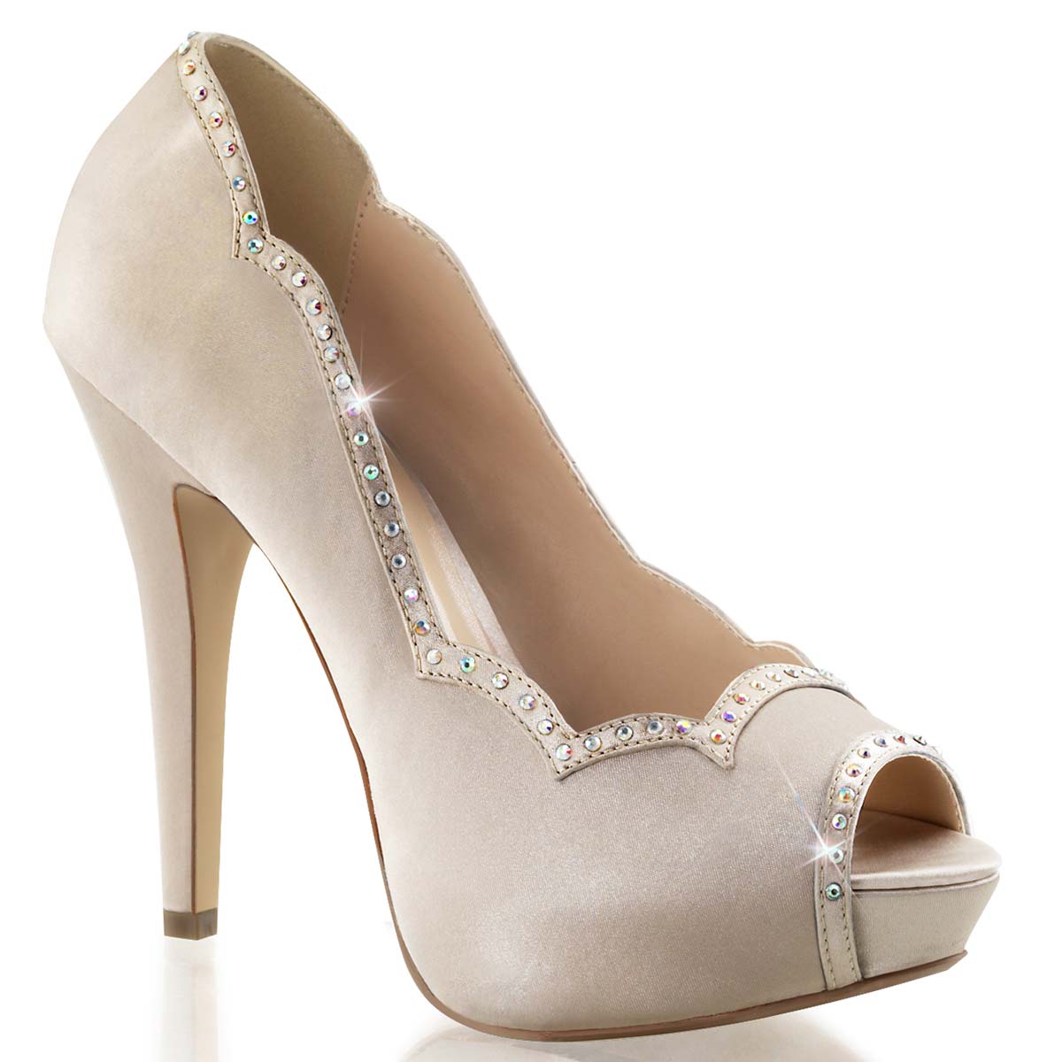 Pleaser Fabulicious LOLITA-05 - Champagne Satin in Sexy Heels ...