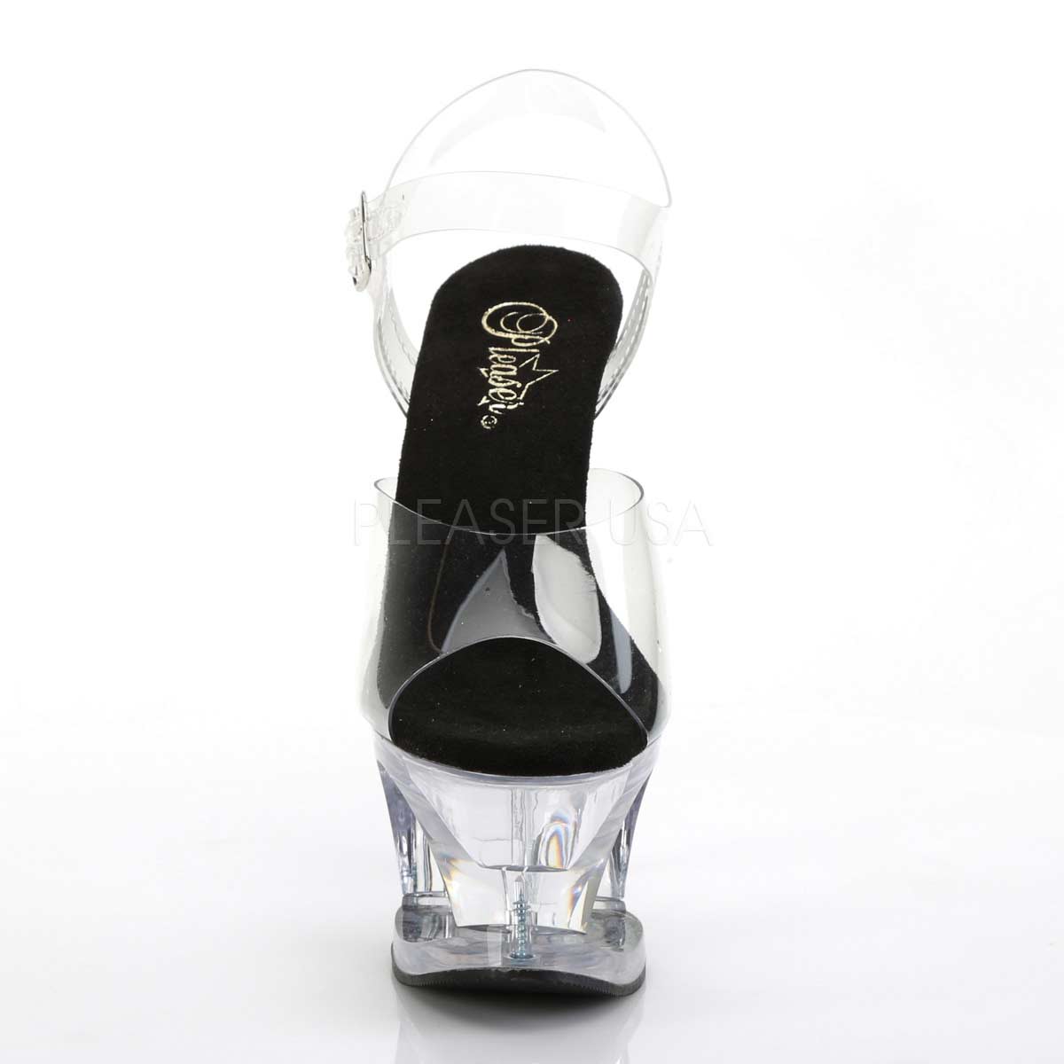 Pleaser Moon-708 - Clear Black in Sexy Heels & Platforms - $54.51