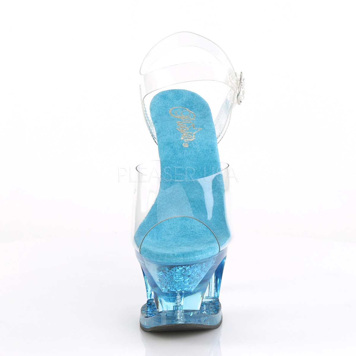 Pleaser Moon-708GFT - Clear Blue Tinted in Sexy Heels & Platforms - $43.99