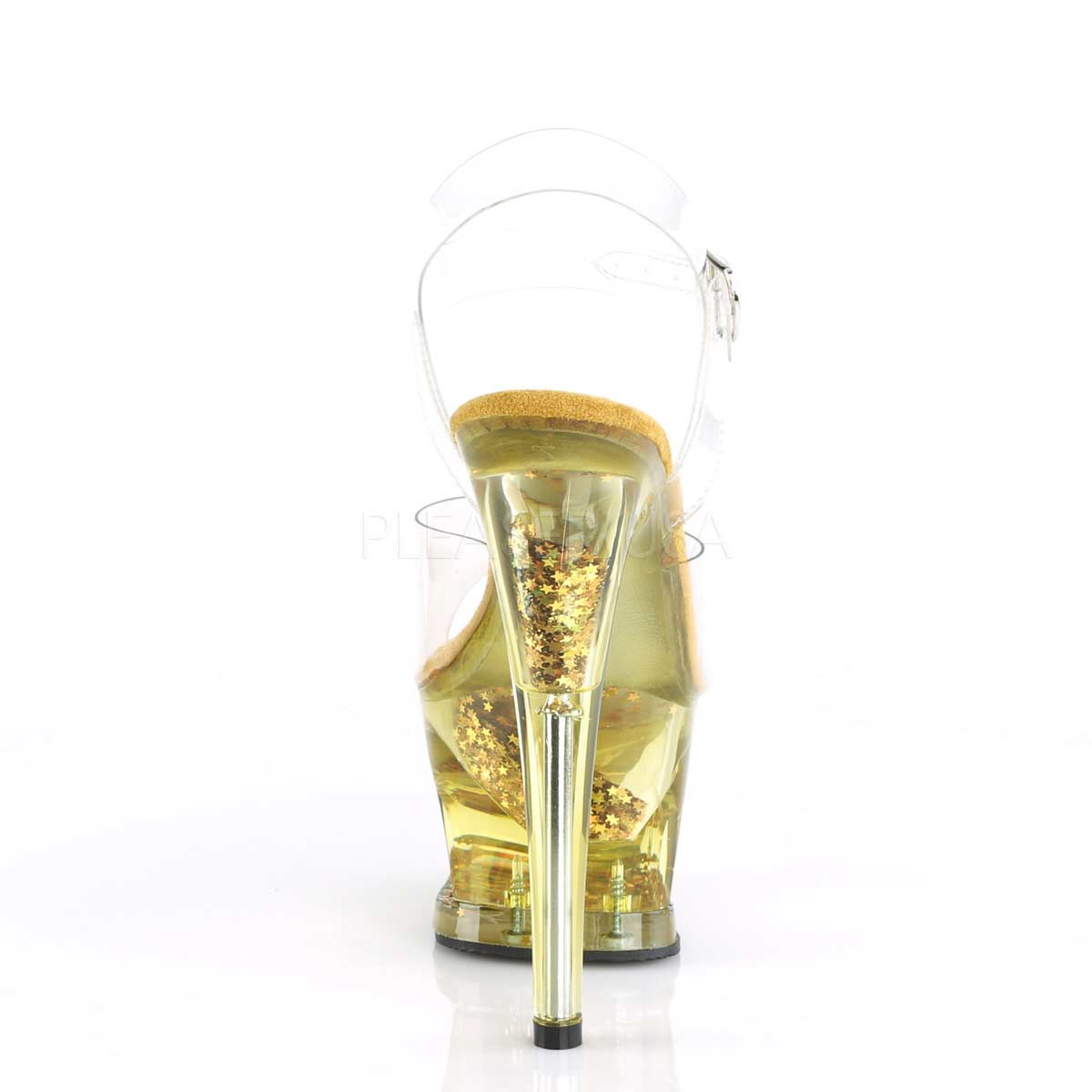 Pleaser Moon-708GFT - Clear Gold Tinted in Sexy Heels & Platforms - $43.99