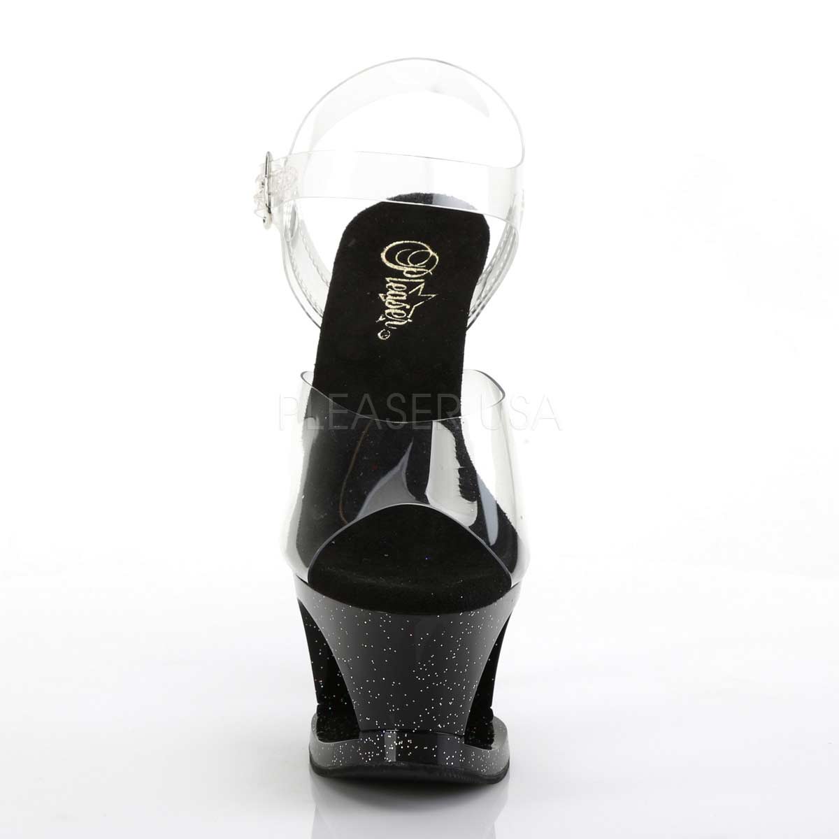 Pleaser Moon-708MG - Clear Black in Sexy Heels & Platforms - $48.39