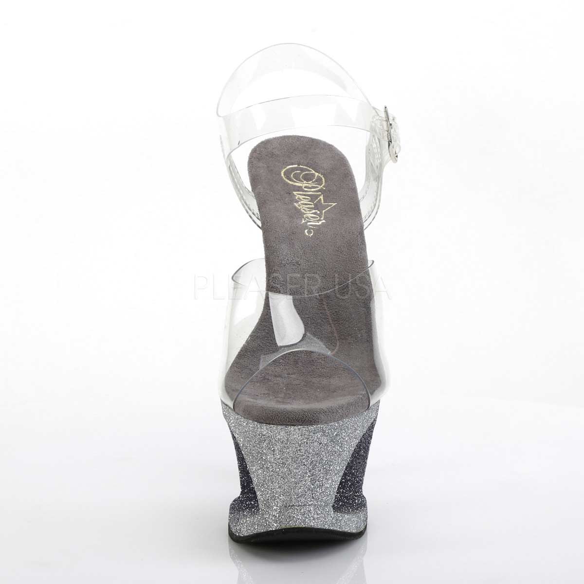 Pleaser Moon-708OMBRE - Clear Silver Black Ombre in Sexy Heels ...