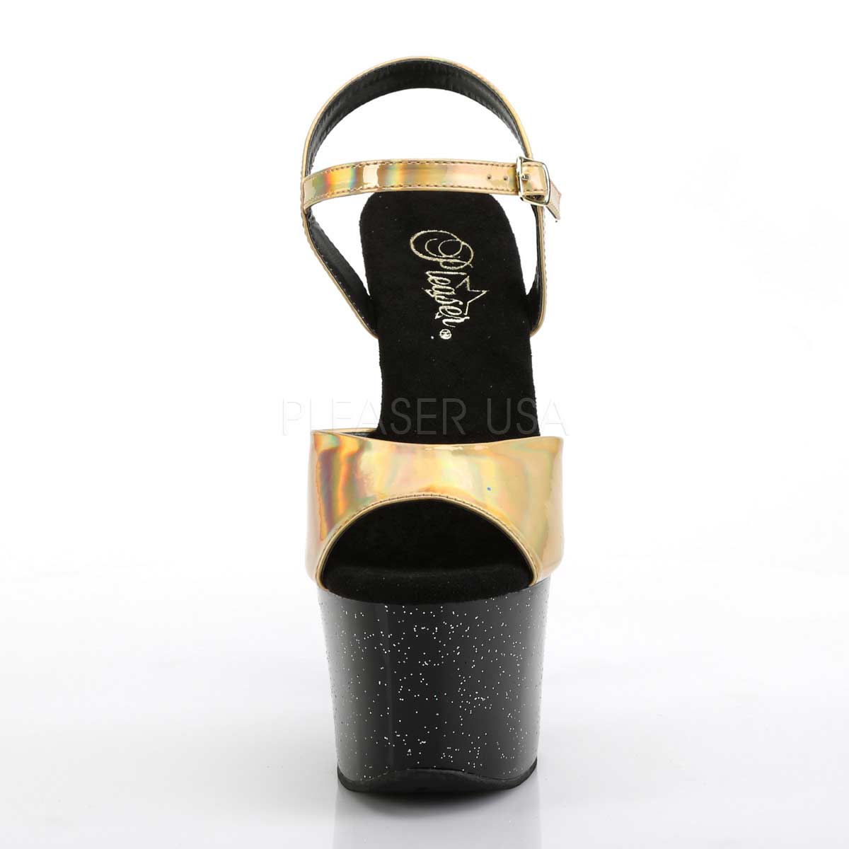 Pleaser Sky-309HG - Gold Hologram Black in Sexy Heels & Platforms - $47.51
