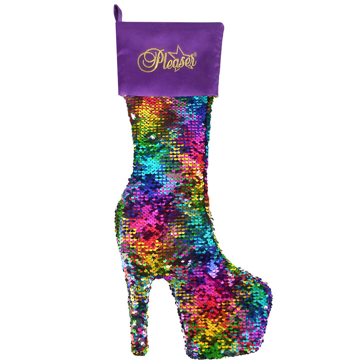 Pleaser Xmasstkg - Purple Multi Sequins in New Arrivals - $35.19