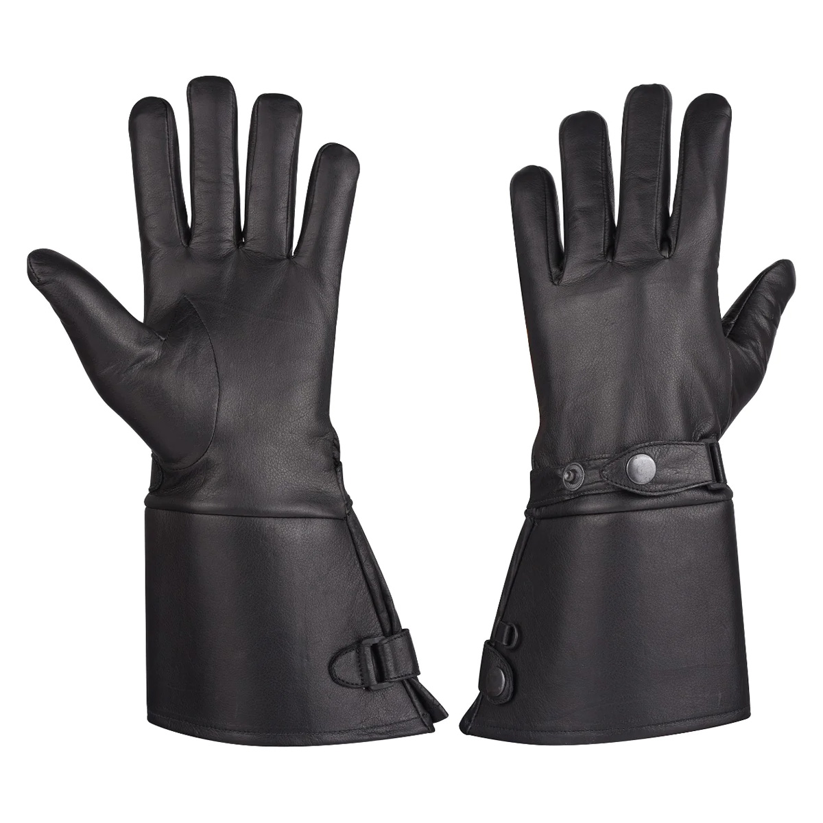 Vance Leathers VL432 Men’s Thermal Lined Leather Gauntlet Gloves w Snap ...